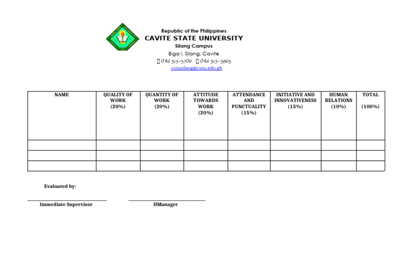 New OJT - Rating Sheet 1 | PDF