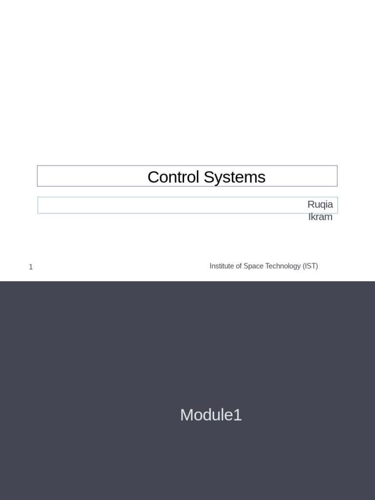 Control Systems-Module 1 | PDF | Control Theory | Steady State