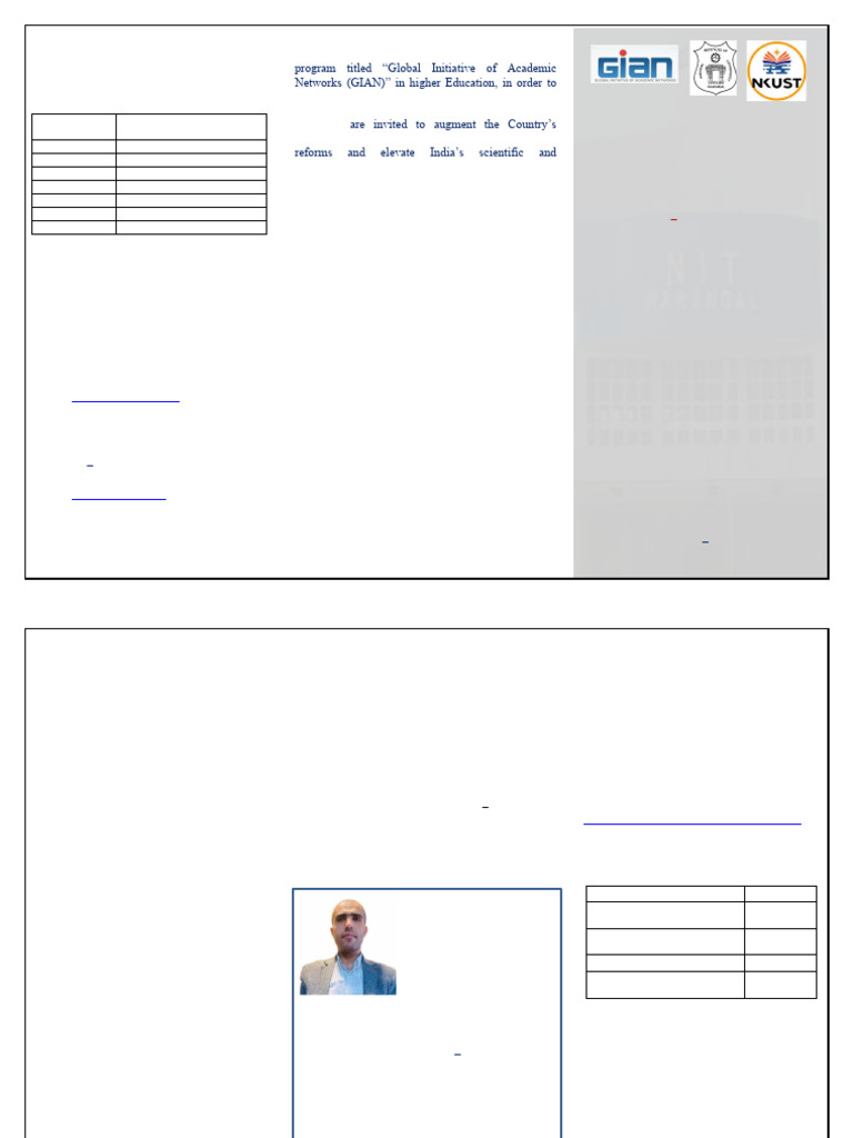 GIAN-Brochure - NITW - 2025 - Internet of Things and Predictive Control | PDF | Internet Of ...