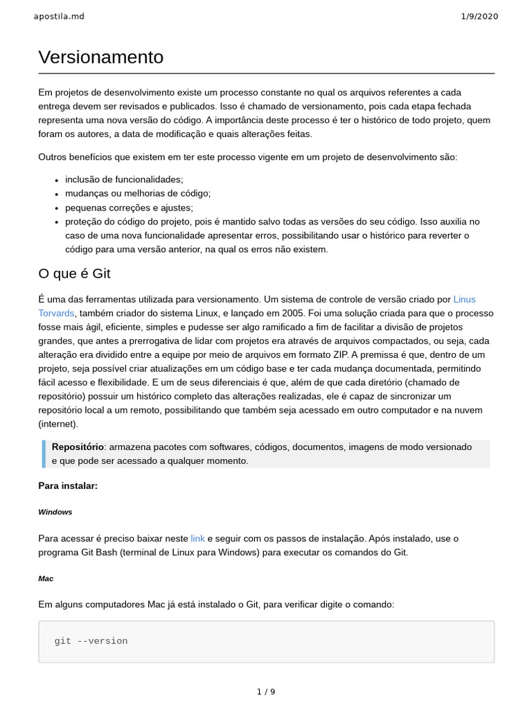 Guia Completo de Versionamento com Git | PDF | Distribuição Linux | Linux