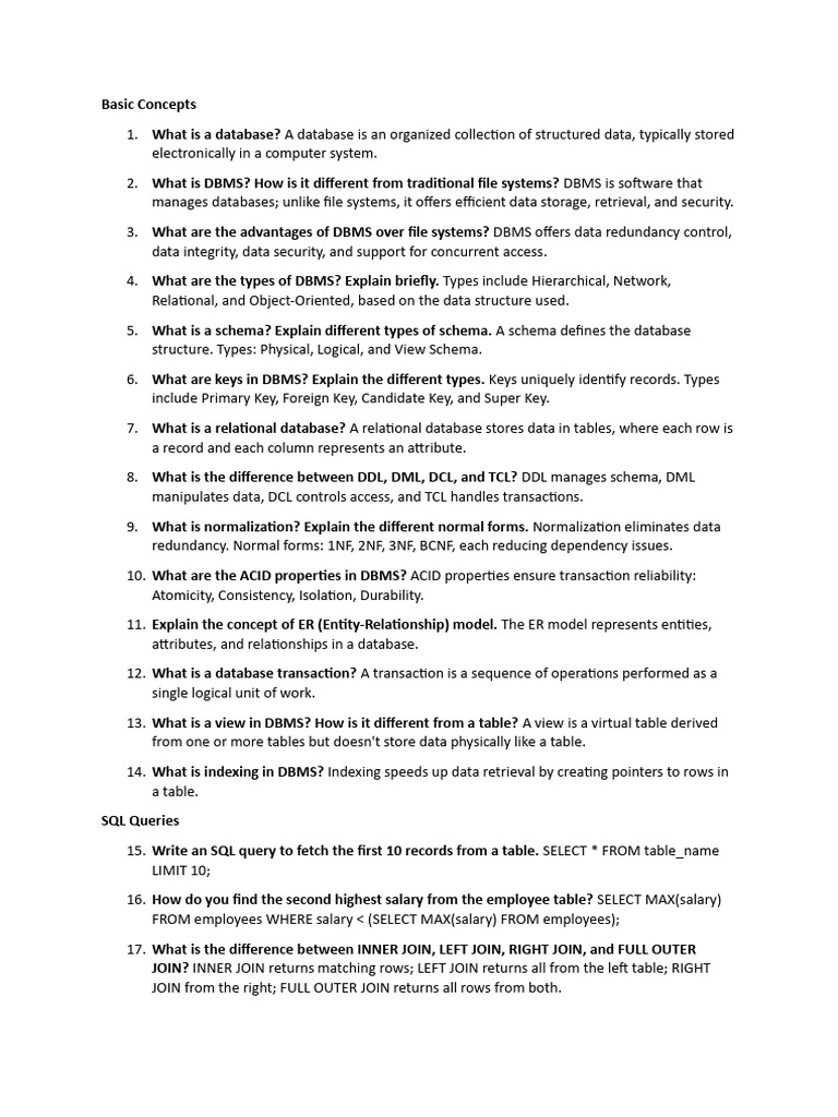 Basic Concepts | PDF | Databases | Relational Database