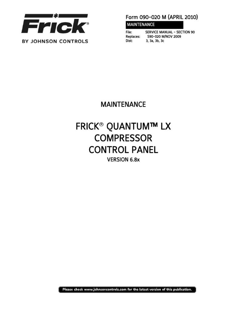 Quantum LX 6.8x Compressor Control Panel Maintenance | PDF | Power ...