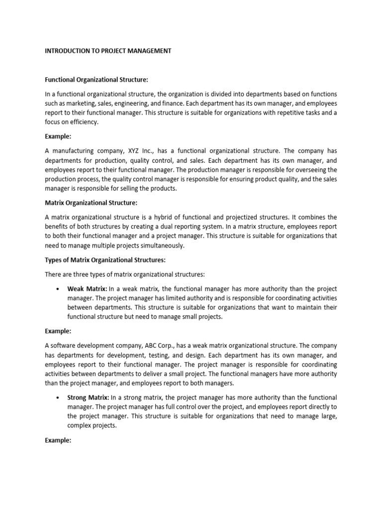 Organizational Structures | PDF | Organizational Structure | Matrix ...