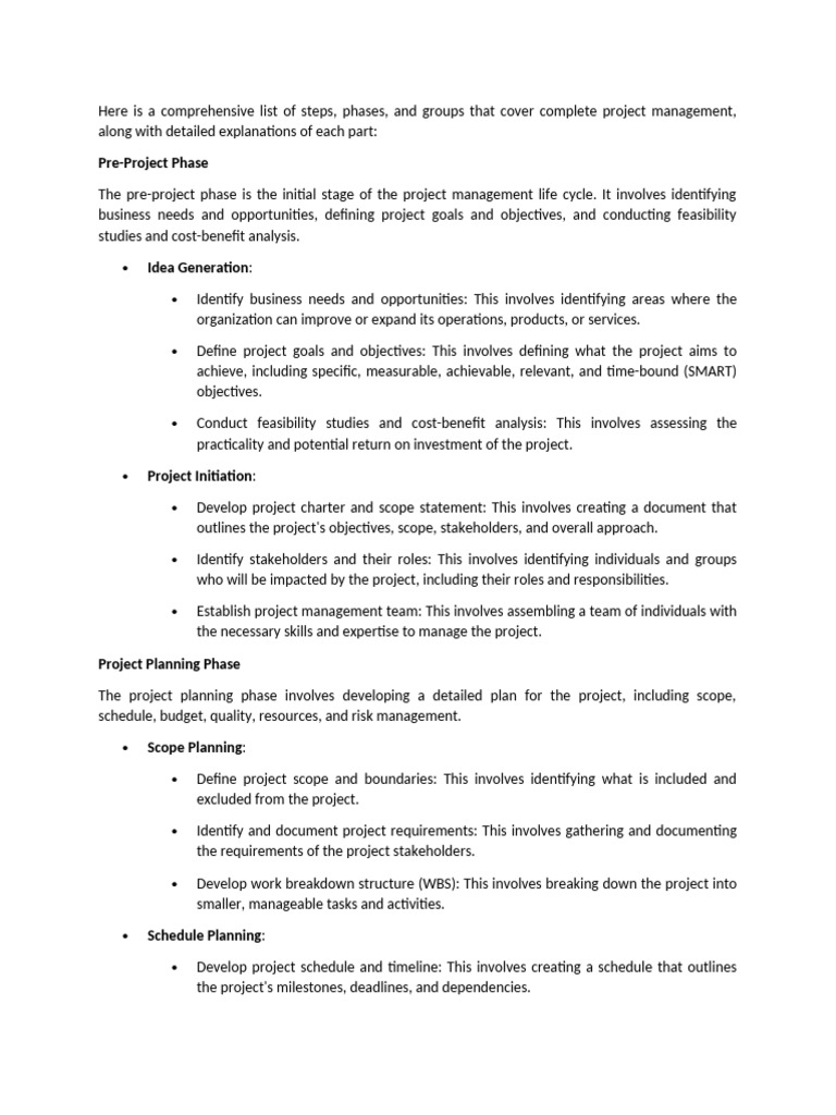 PM all steps | PDF | Project Management | Performance Indicator