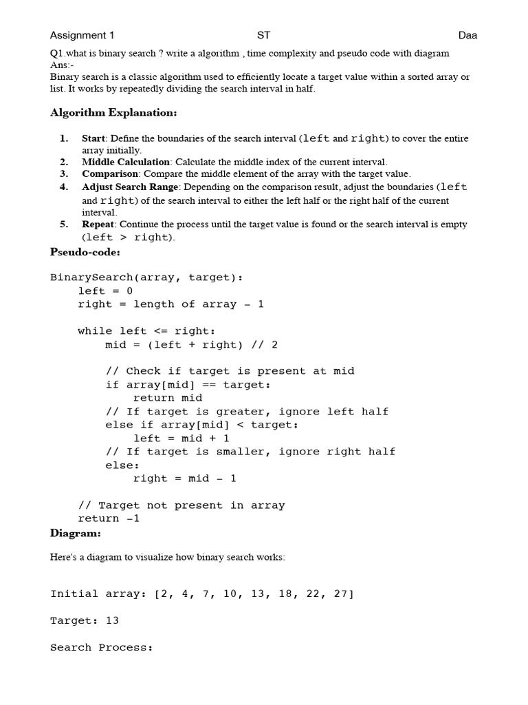 DAA Assignment 1 Solution by ST | PDF | Algorithms And Data Structures ...