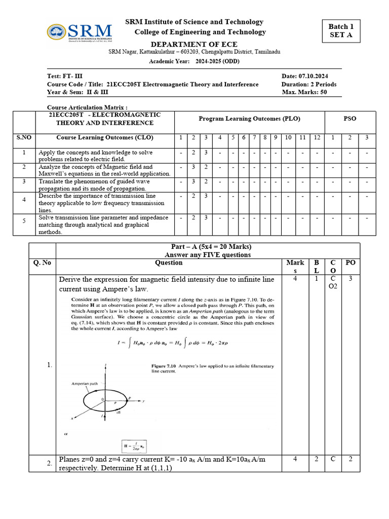 Ft3 Qp Set a Emi Answerkey | PDF | Waves | Applied And ...