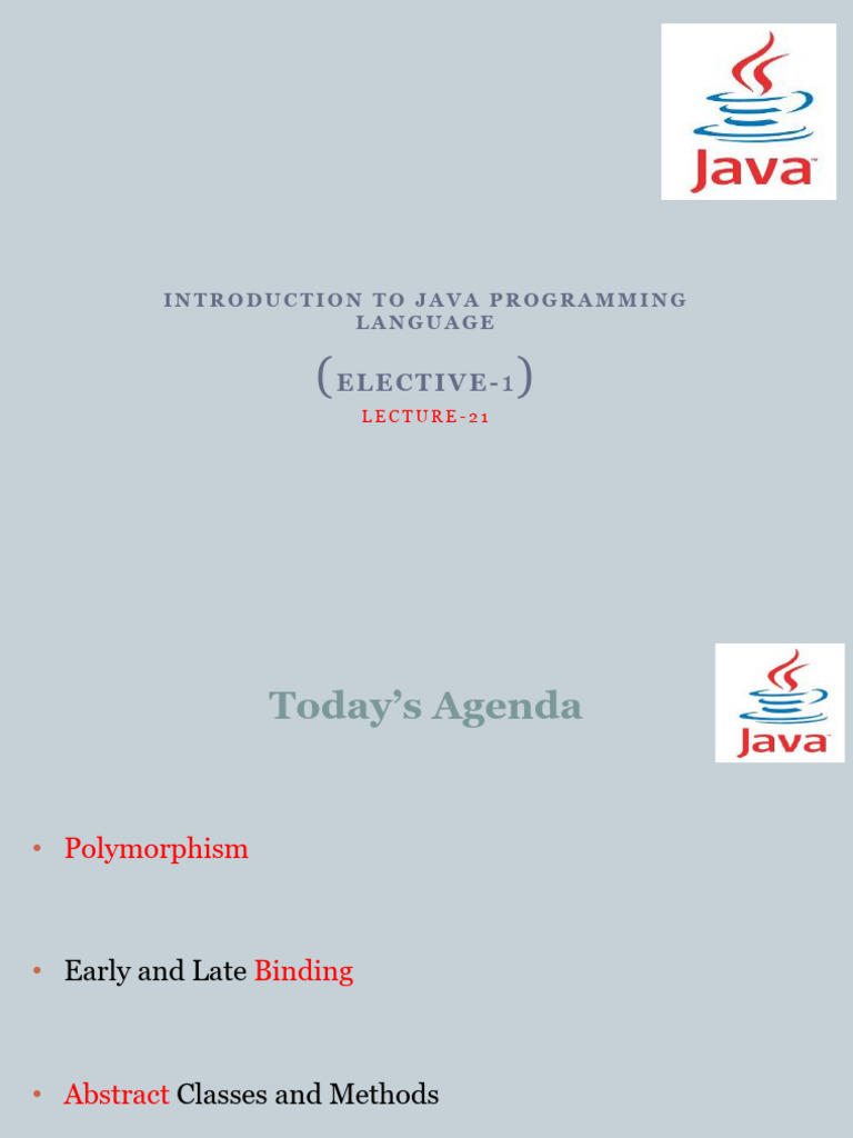 (Lec-) Java SE (Polymorphism, Abstract Classes and Methods) | PDF | Method (Computer Programming ...