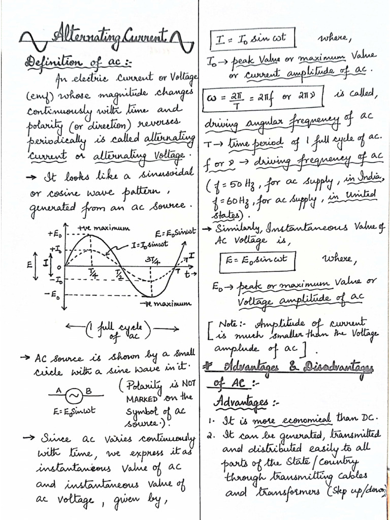 AC circuits - NOTES | PDF