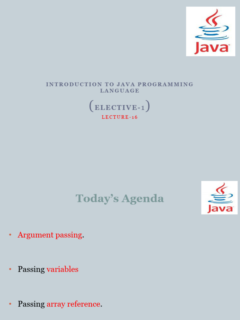 Java Se Argument Passing Pdf Parameter Computer Programming