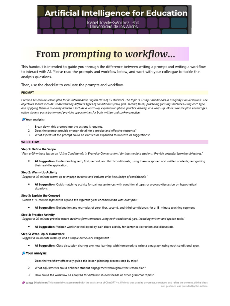 From Prompt To Worflow | PDF | Artificial Intelligence | Intelligence ...