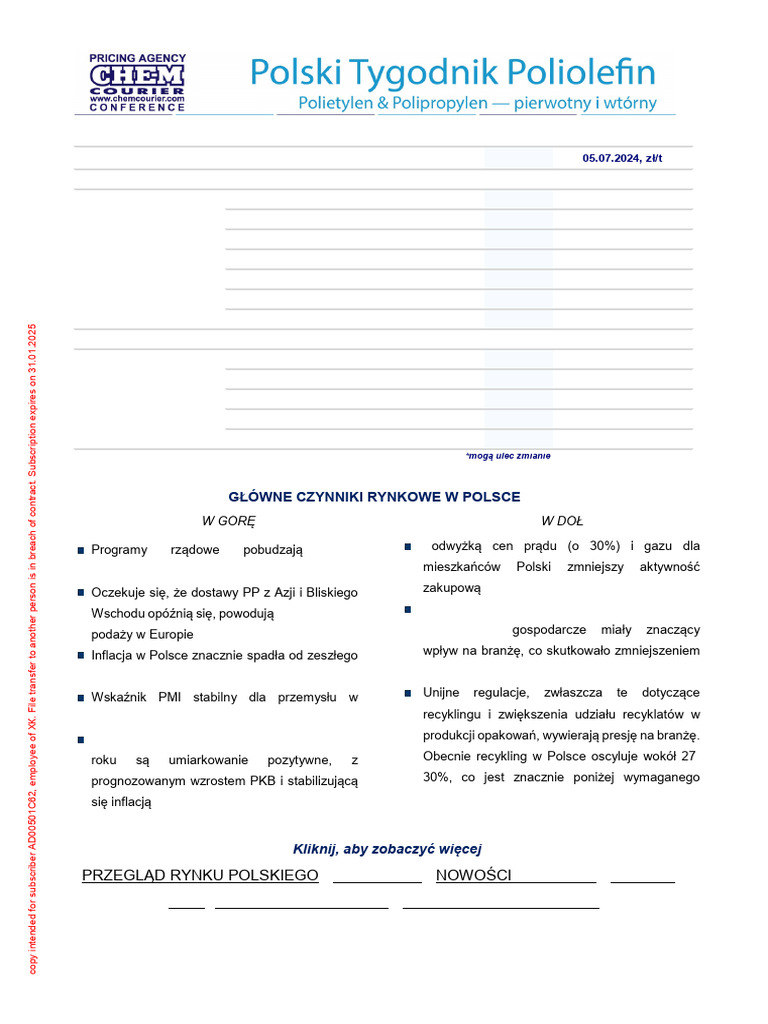 Chem-Courier - Polski Tygodnik Poliolefin 27 | PDF
