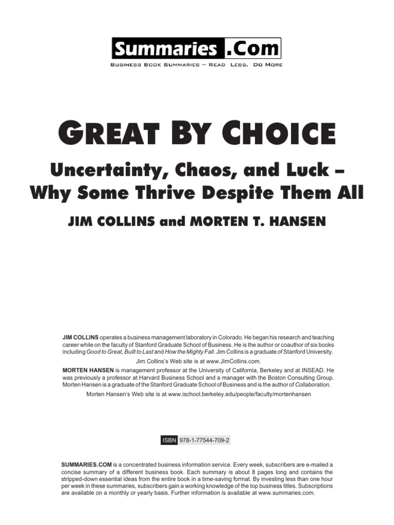 great-by-choice | PDF | Cognition