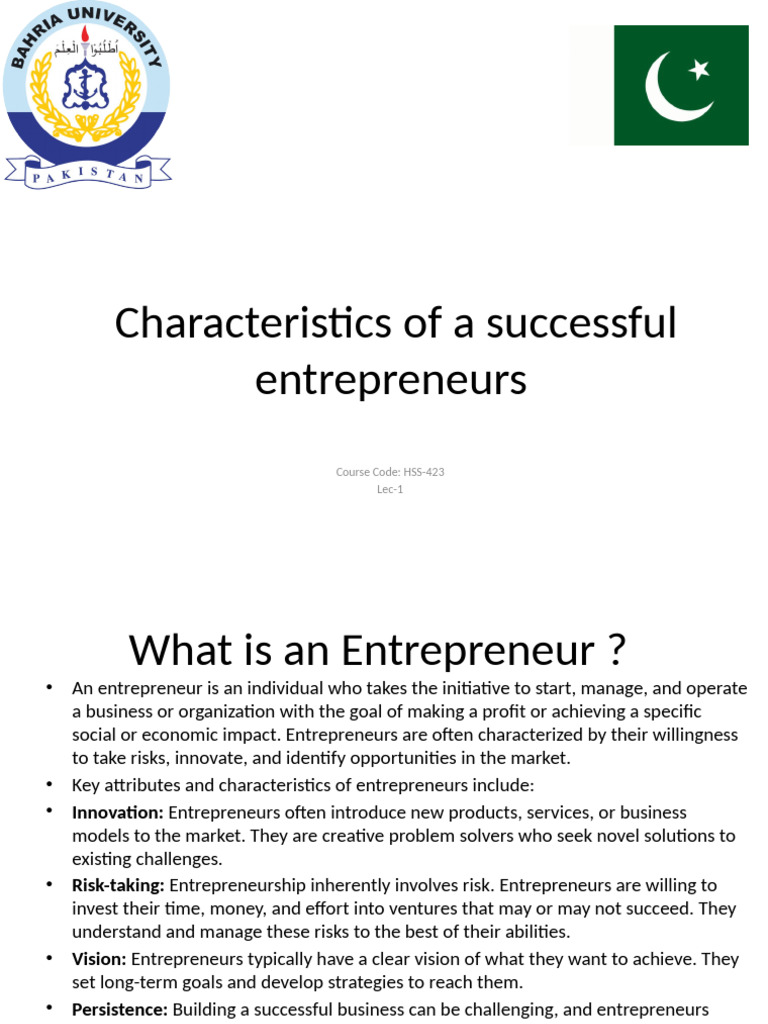 Traits of Successful Entrepreneurs | PDF | Entrepreneurship | Startup ...
