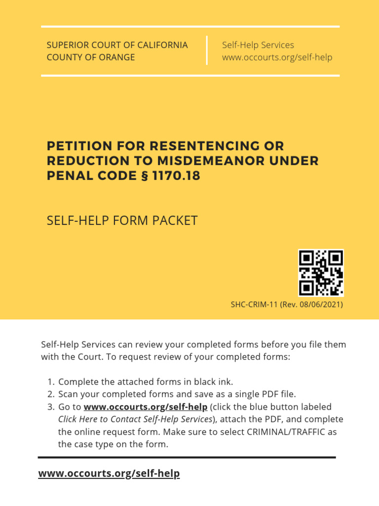 California Resentencing Petition Guide | PDF | Felony | District Attorney