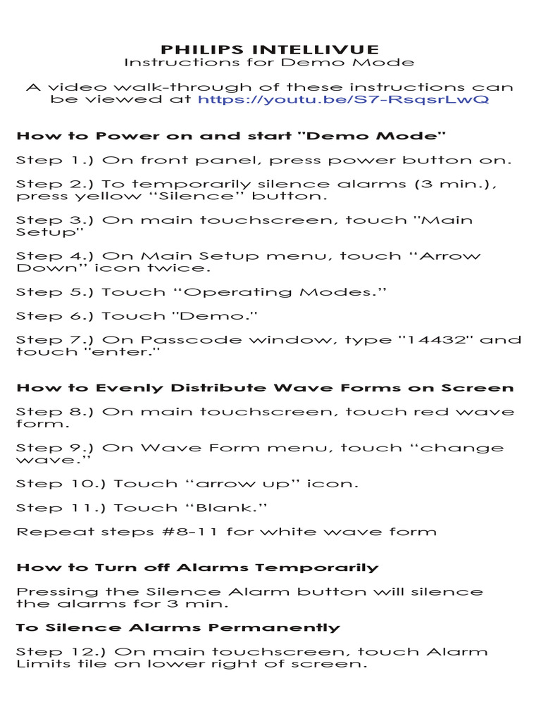 Philips Intellivue Agilent03 Demo Mode | PDF