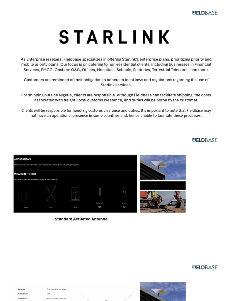 Starlink Enterprise and Maritime Pricing Guide | PDF | Computer Network ...
