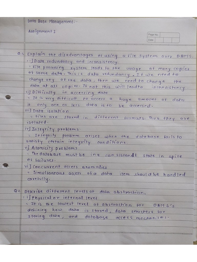 DBM Assignment 1 | PDF