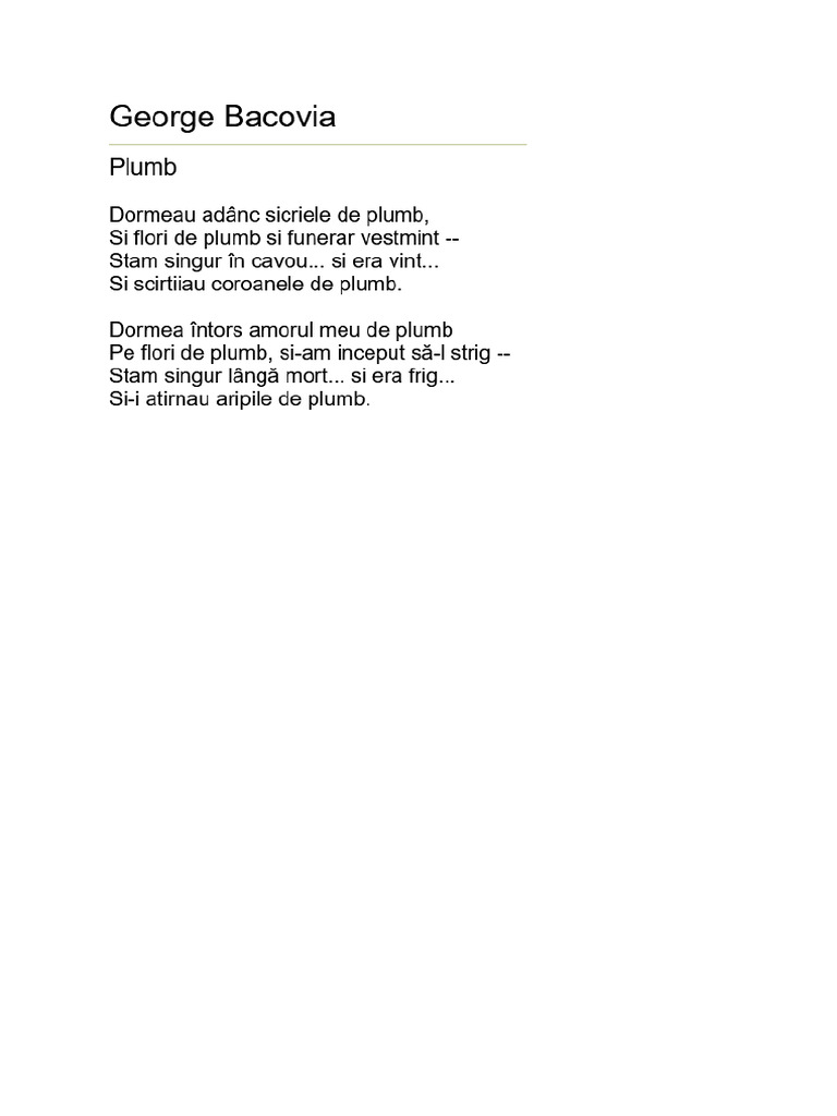 Plumb Bacovia | PDF
