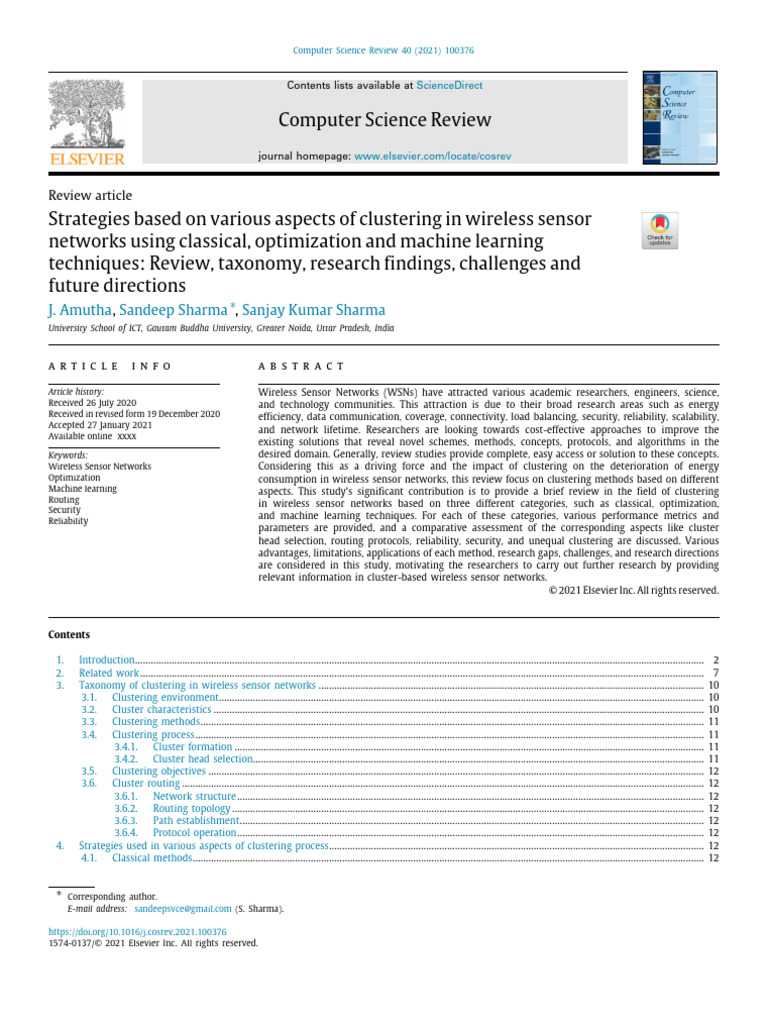 Strategies Based On Various Aspects Of Clustering In Wireless Sensor Pdf Wireless Sensor