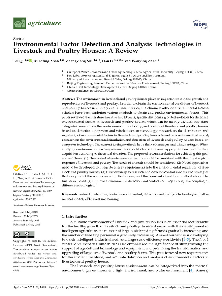 Environmental Factor Detection and Analysis Technologies in | PDF ...