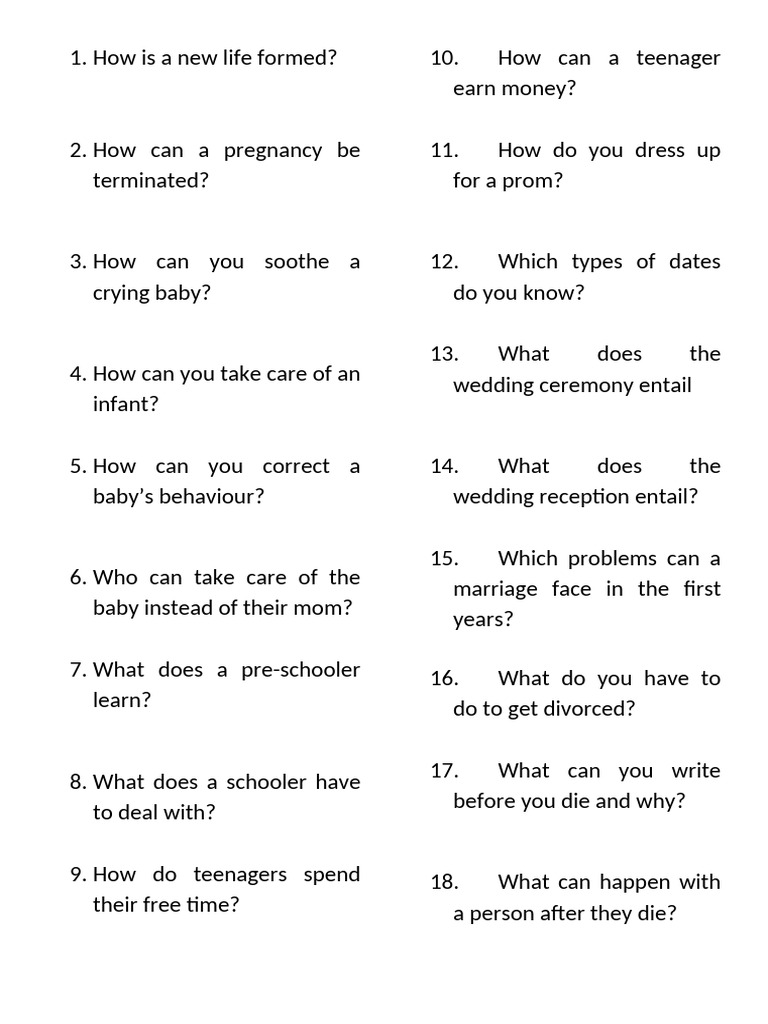 Family Recap Questions | PDF