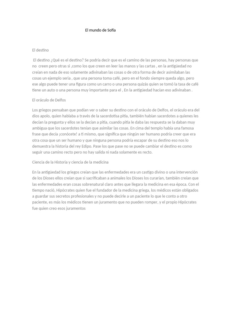 El Mundo de Sofia | PDF