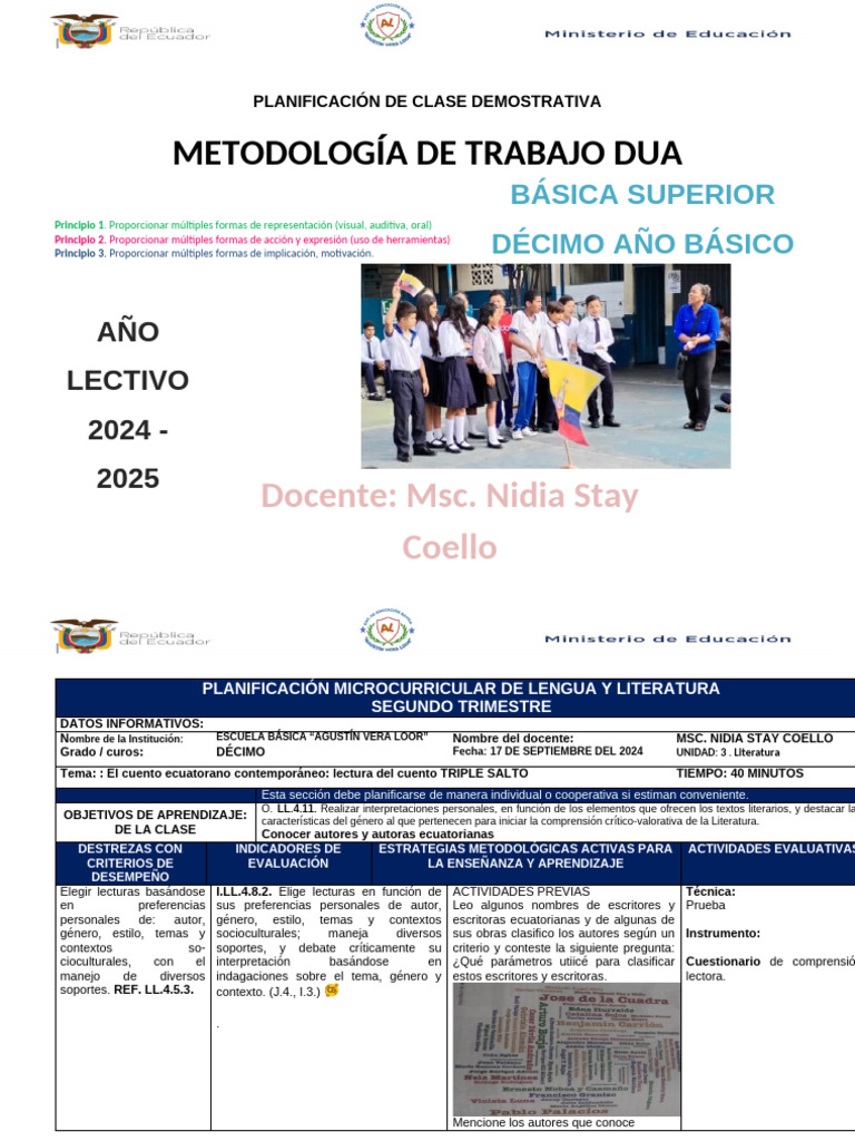 Plan de Clase Demostrativa | PDF | Aprendizaje | Maestros