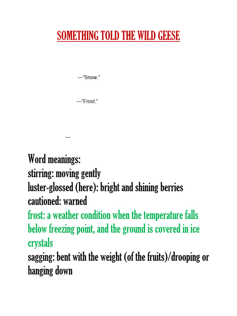 Something Told The Wild Geese | PDF