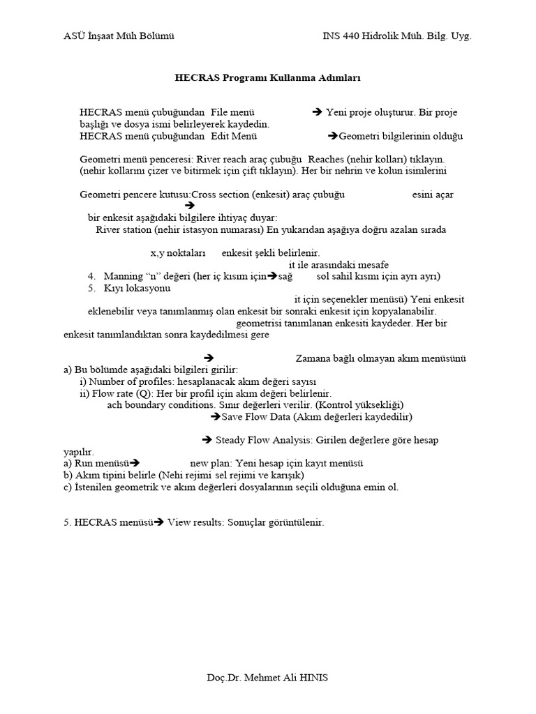 Ins 440 Hecras Program Kullanma Adimlari | PDF