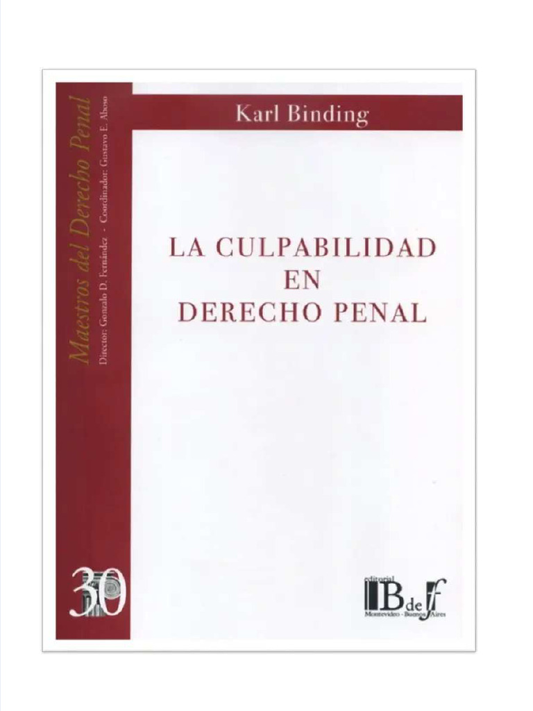 30 La Culpabilidad en El Derecho Penal | PDF