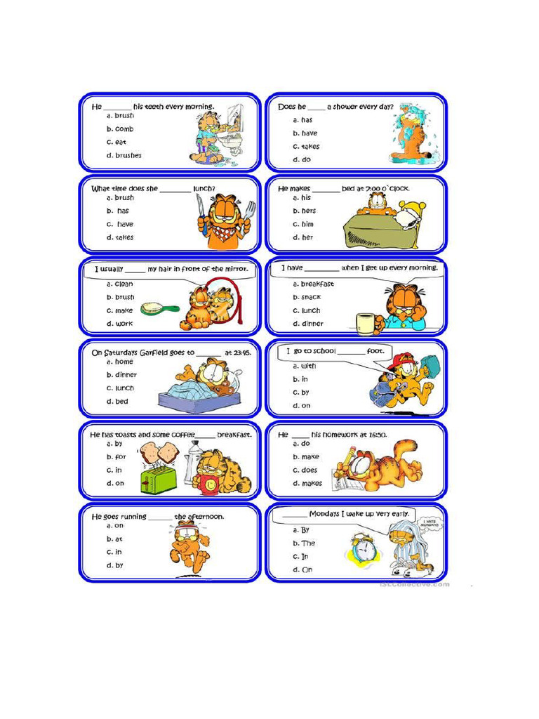 Present Simple And Routine Speaking Cards 77579 1 Pdf