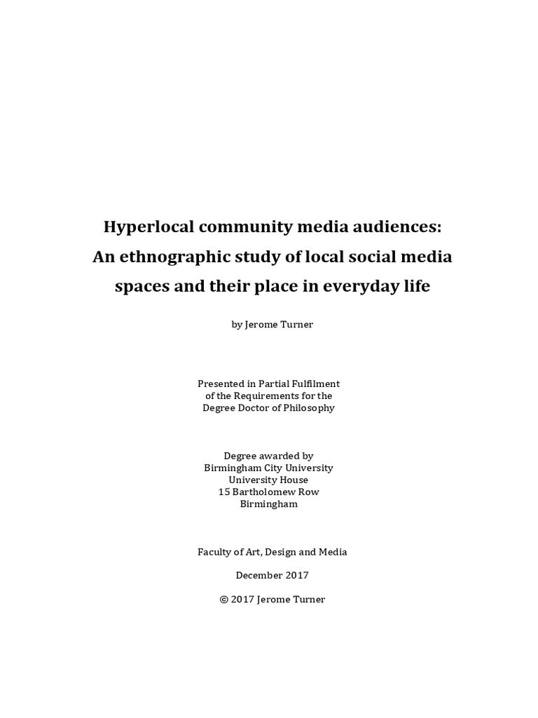 (2017) Hyperlocal Community Media Audiences (Thesis) | PDF ...