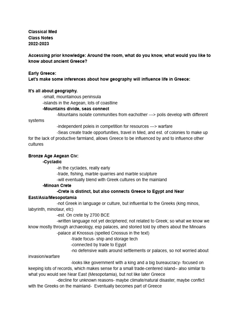 Ancient Greece, Spielvogel Notes | PDF | Achaemenid Empire | Ancient Greece
