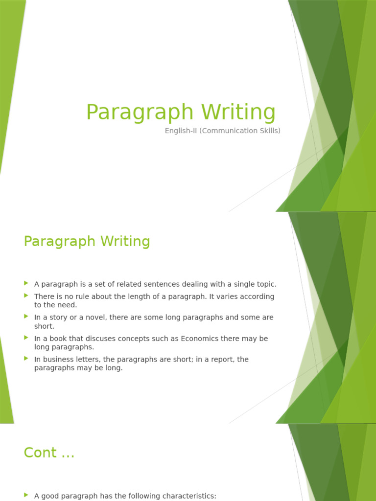Paragraph Writing | PDF | Paragraph | Sentence (Linguistics)