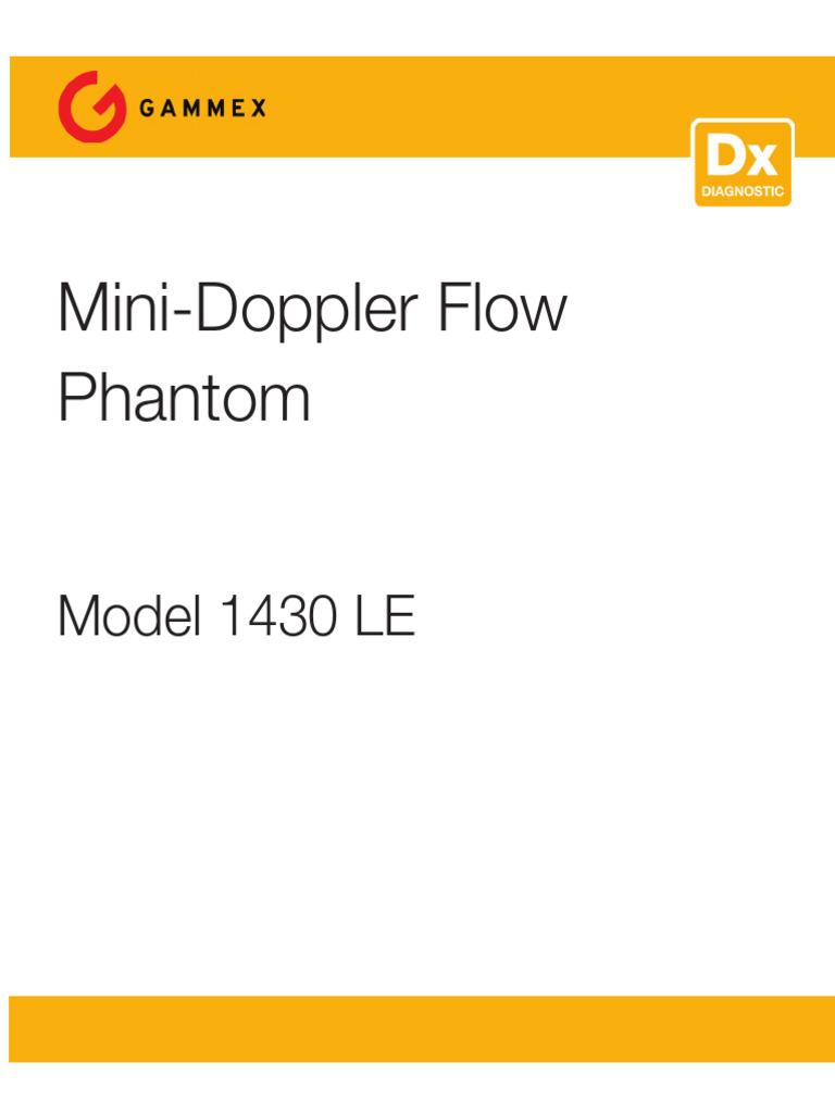 Mini-Doppler 1430 Flow Phantom - Users Guide | PDF | Reynolds Number ...
