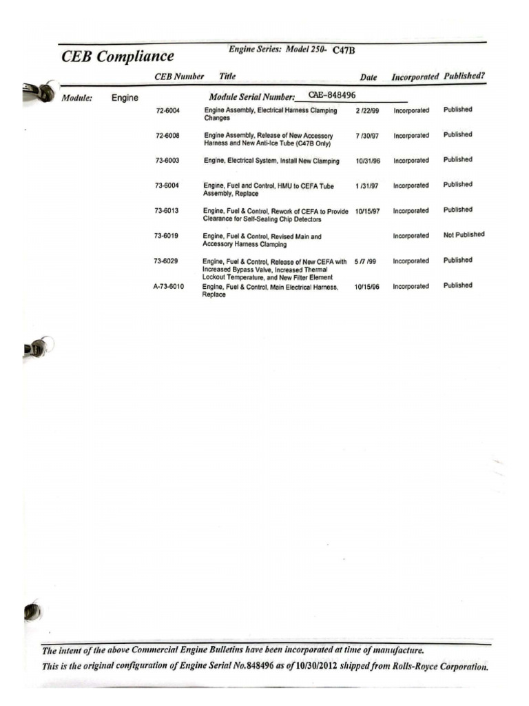 XB-BBW CEB Manufactureing Compliance | PDF
