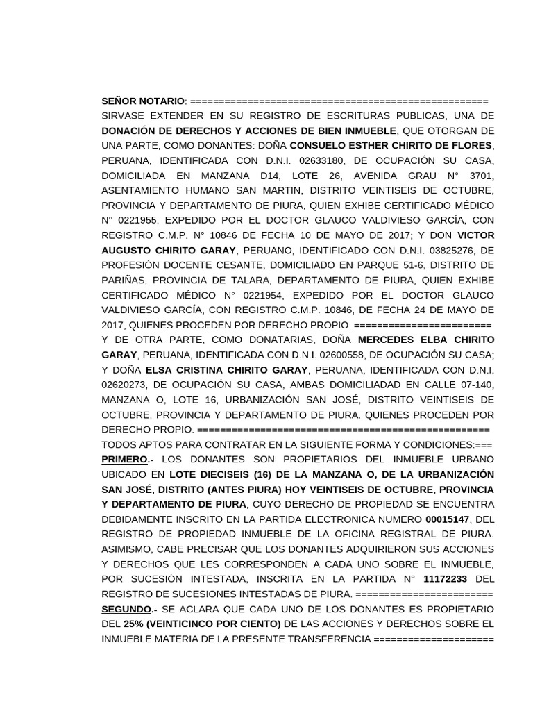 Donación Tía Elsa (1840) | PDF | Donación | Justicia