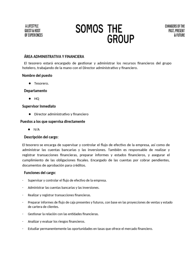 Perfil de Cargo Tesorero | PDF | Economias | Business