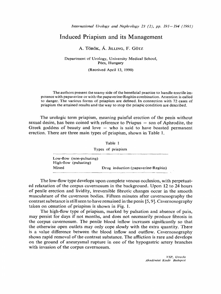 Induced Priapism and Its Management | PDF | Clinical Medicine | Medical ...
