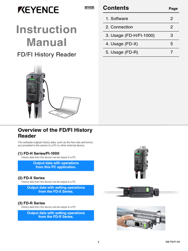 Instruction Manual: FD/FI History Reader | PDF | Usb | Computing