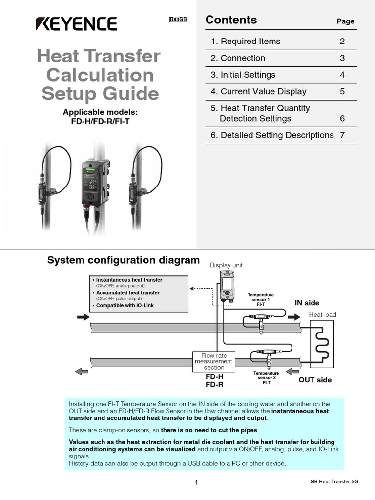 Heat Transfer Calculation Setup Guide: System Configuration Diagram | PDF | Flow Measurement | Heat