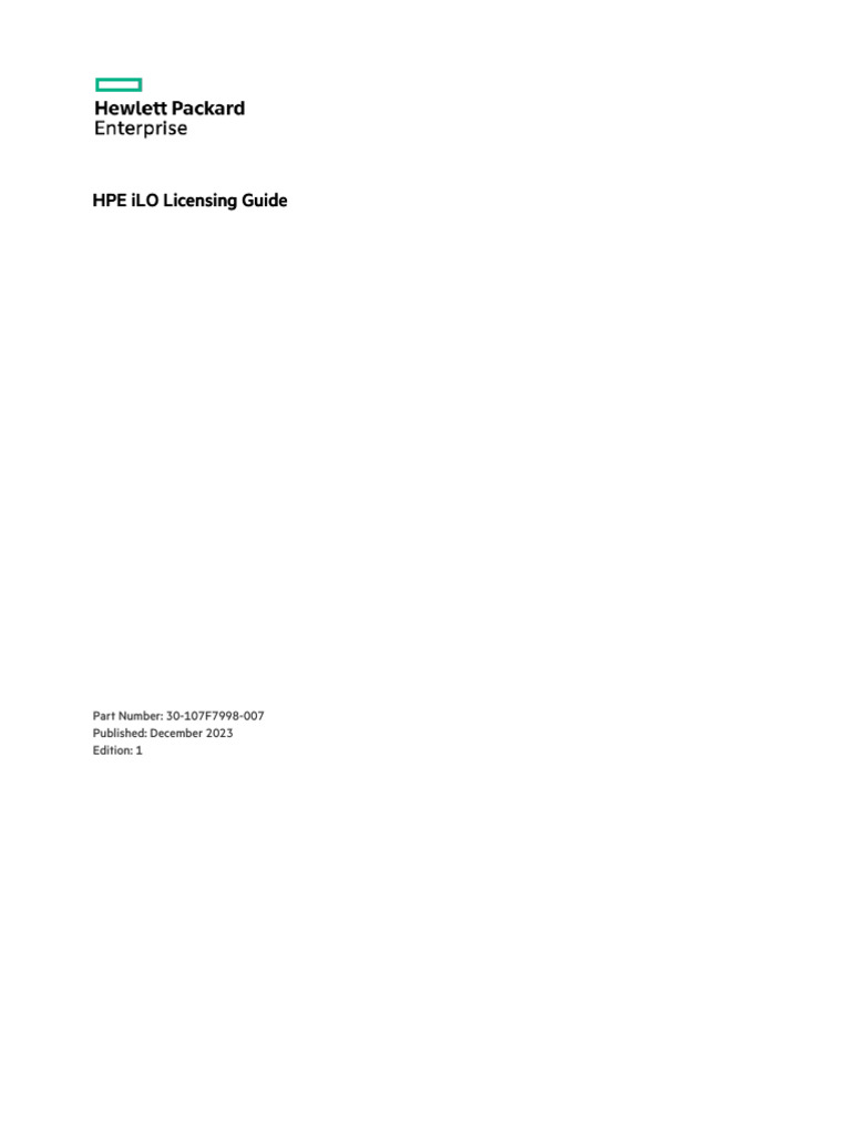 HPE iLO Licensing Guide | PDF | Command Line Interface | Server (Computing)