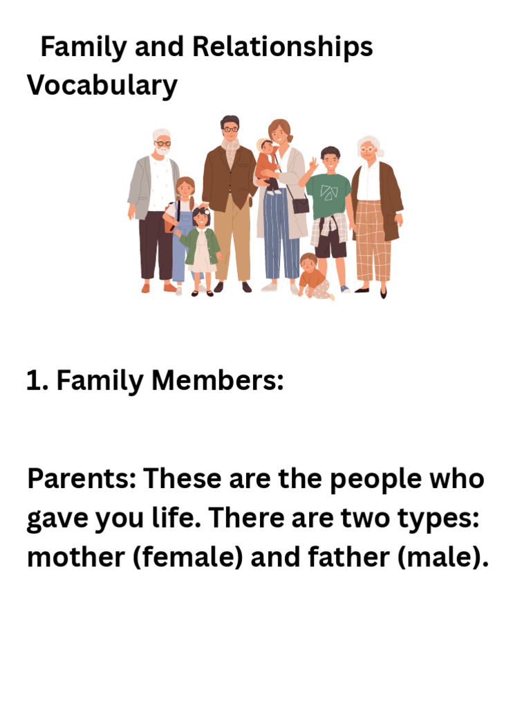 Family and Relationships Vocabulary 20231026 183032 0000 | PDF | Family ...