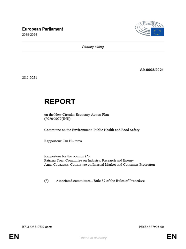 EP Report On Circular Economy Action Plan | PDF | Sustainability ...