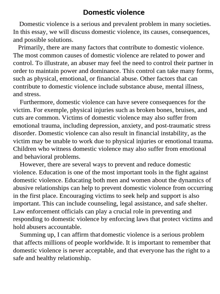 Domestic Violence | PDF