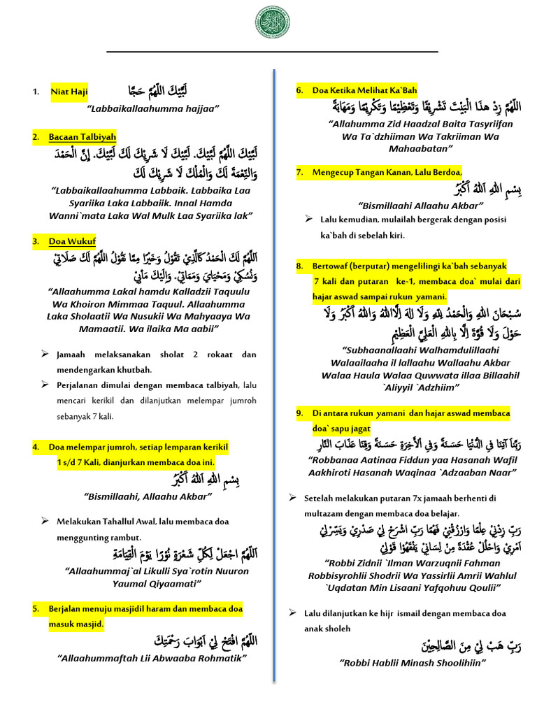 Tata Cara Dan Doa Berhaji-2 | PDF