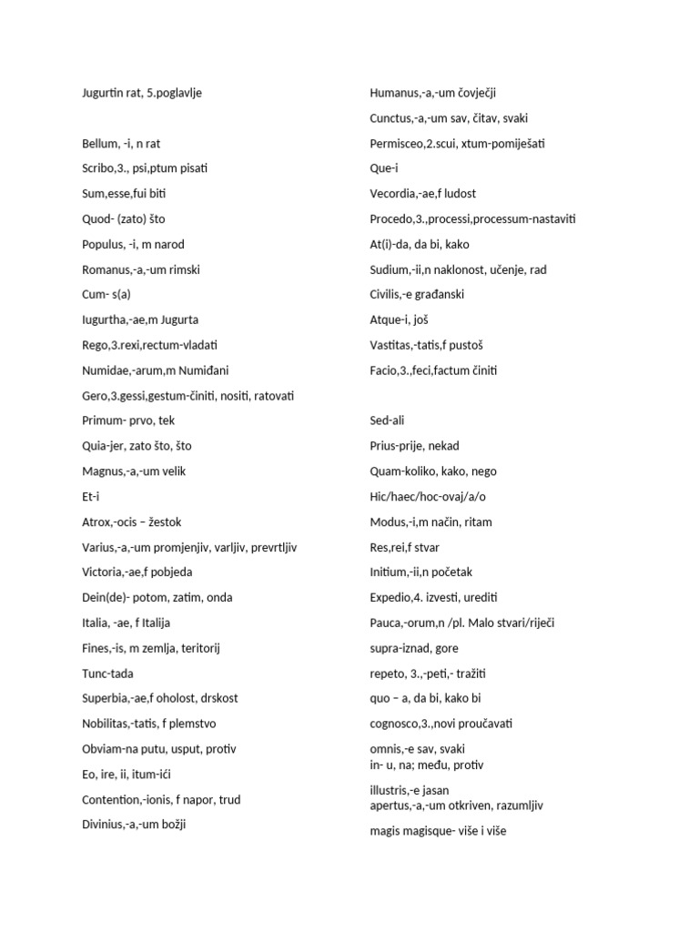 Latinski Rijeci | PDF