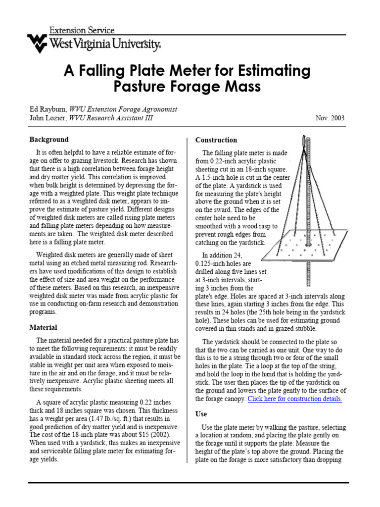 Falling-Plate-Meter-For-Estimating-Pasture-Forage-Mass-Acrilico ...