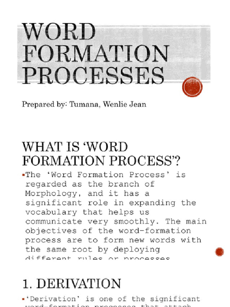 Word Formation Process | PDF