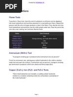 GCSE Chemistry - Test For Gases & Flame Tests | PDF